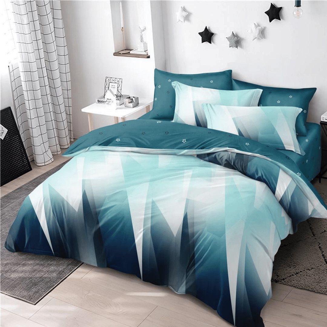 Posteljina CN83 - BLU - Moderne Plave Nijanse i Apstraktni Dezen